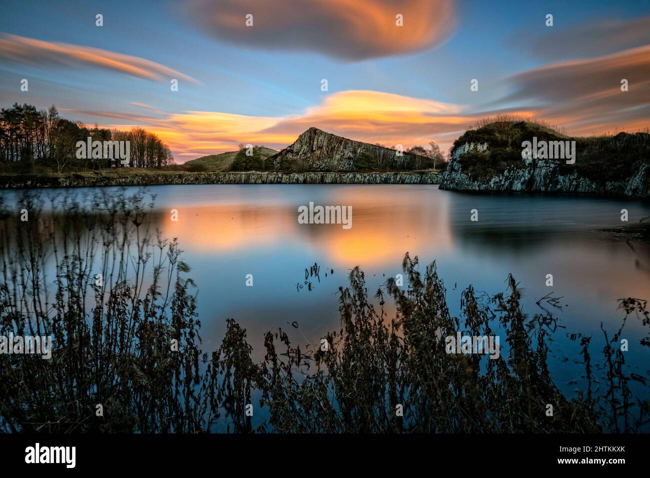 Cawfields Quarry at Dusk Stock Photo - Alamy