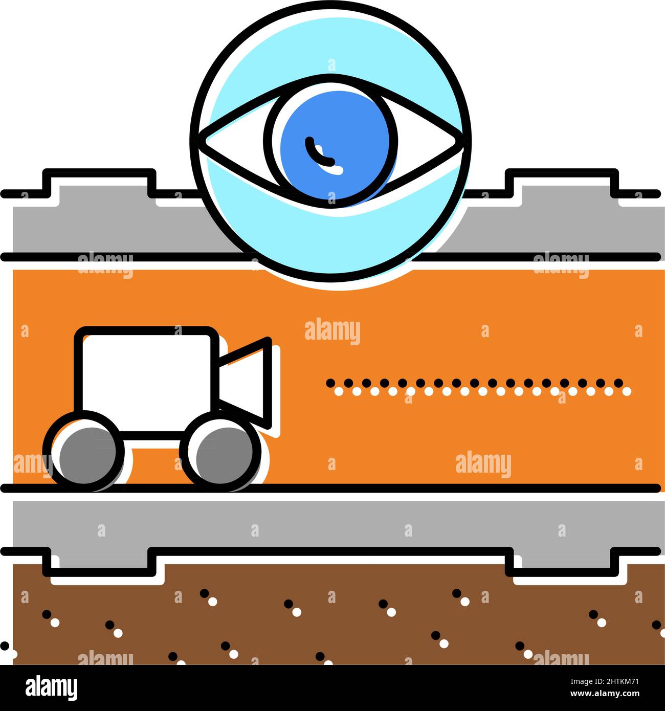 supervision and researching pipeline construction color icon vector ...