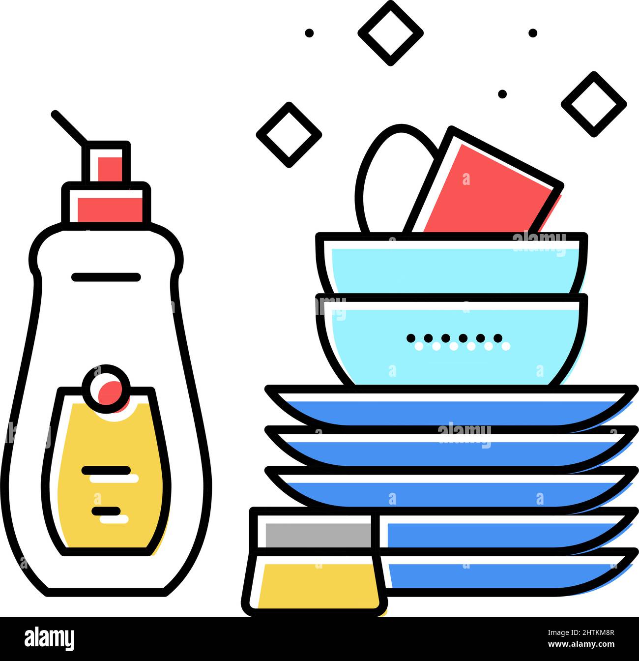 dish washing color icon vector illustration Stock Vector Image & Art ...