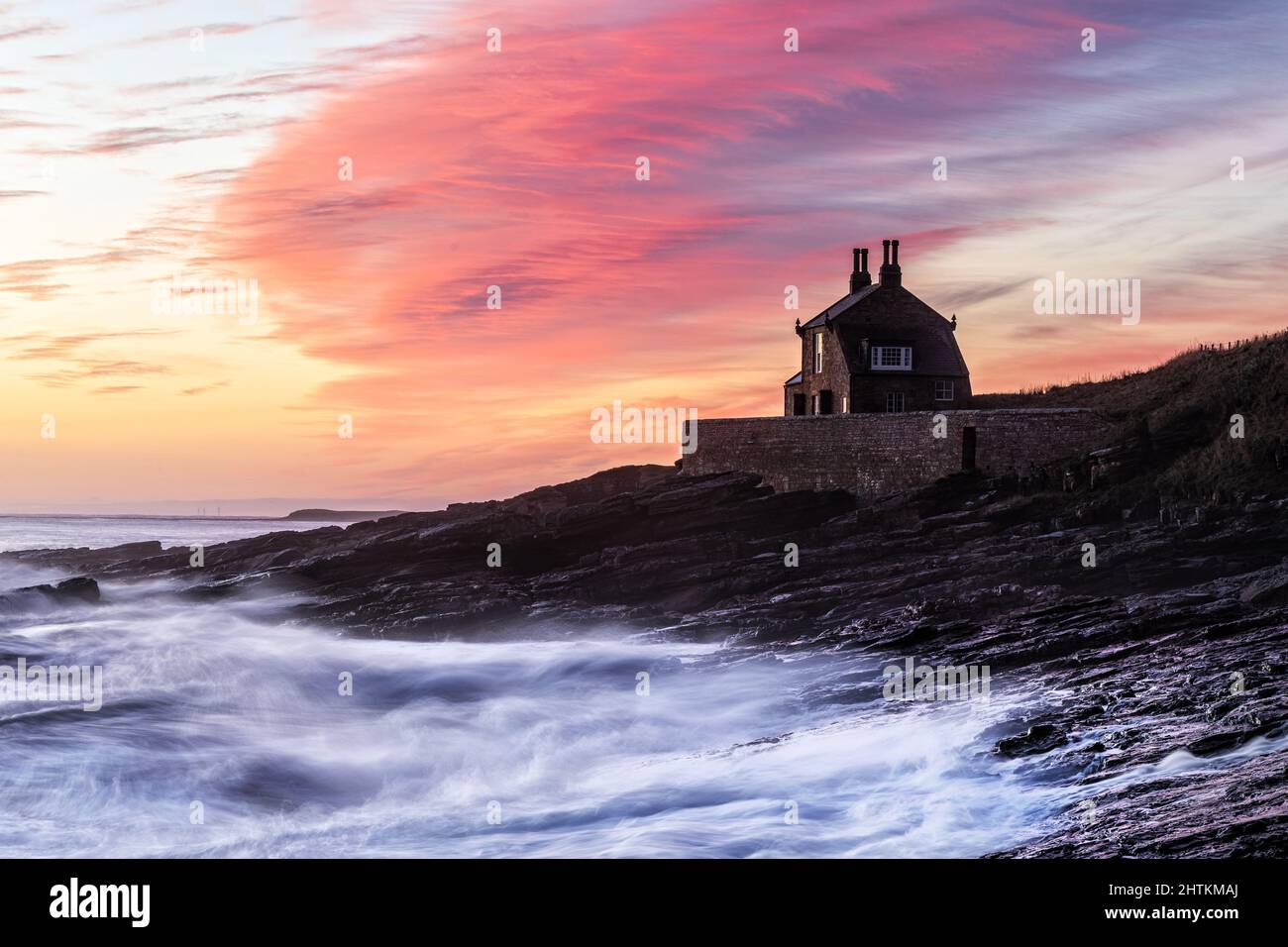 Howick Bathing House at Sunrise Stock Photo - Alamy