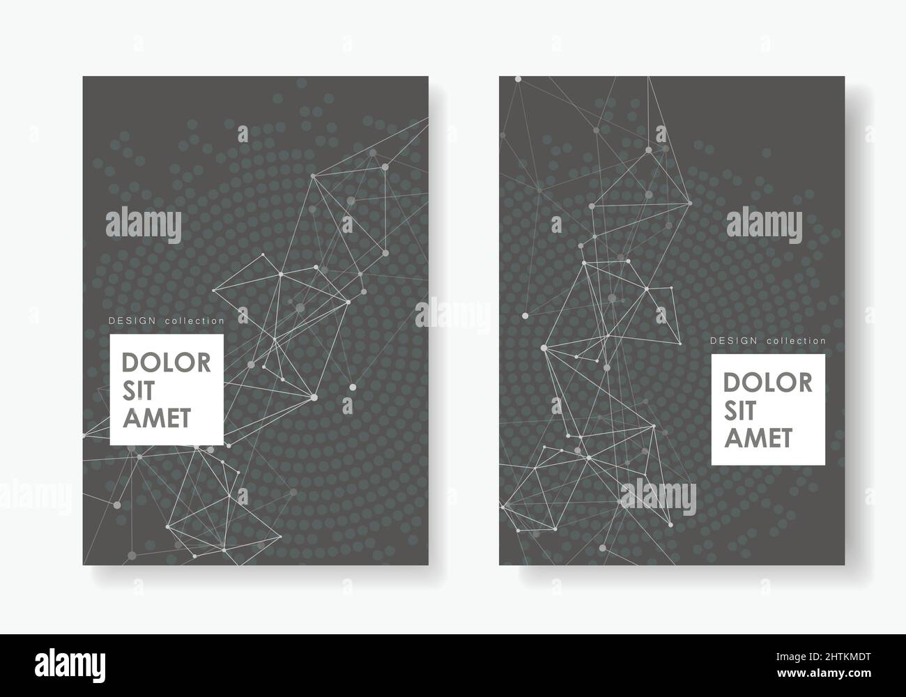 Abstract Geometric Background With Connected Lines And Dots Technology Vector Brochure Cover