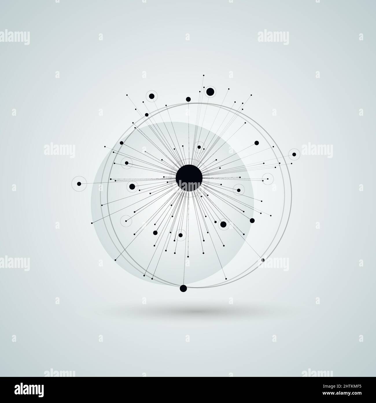Vector dots and lines connect design with circle place Stock Vector ...