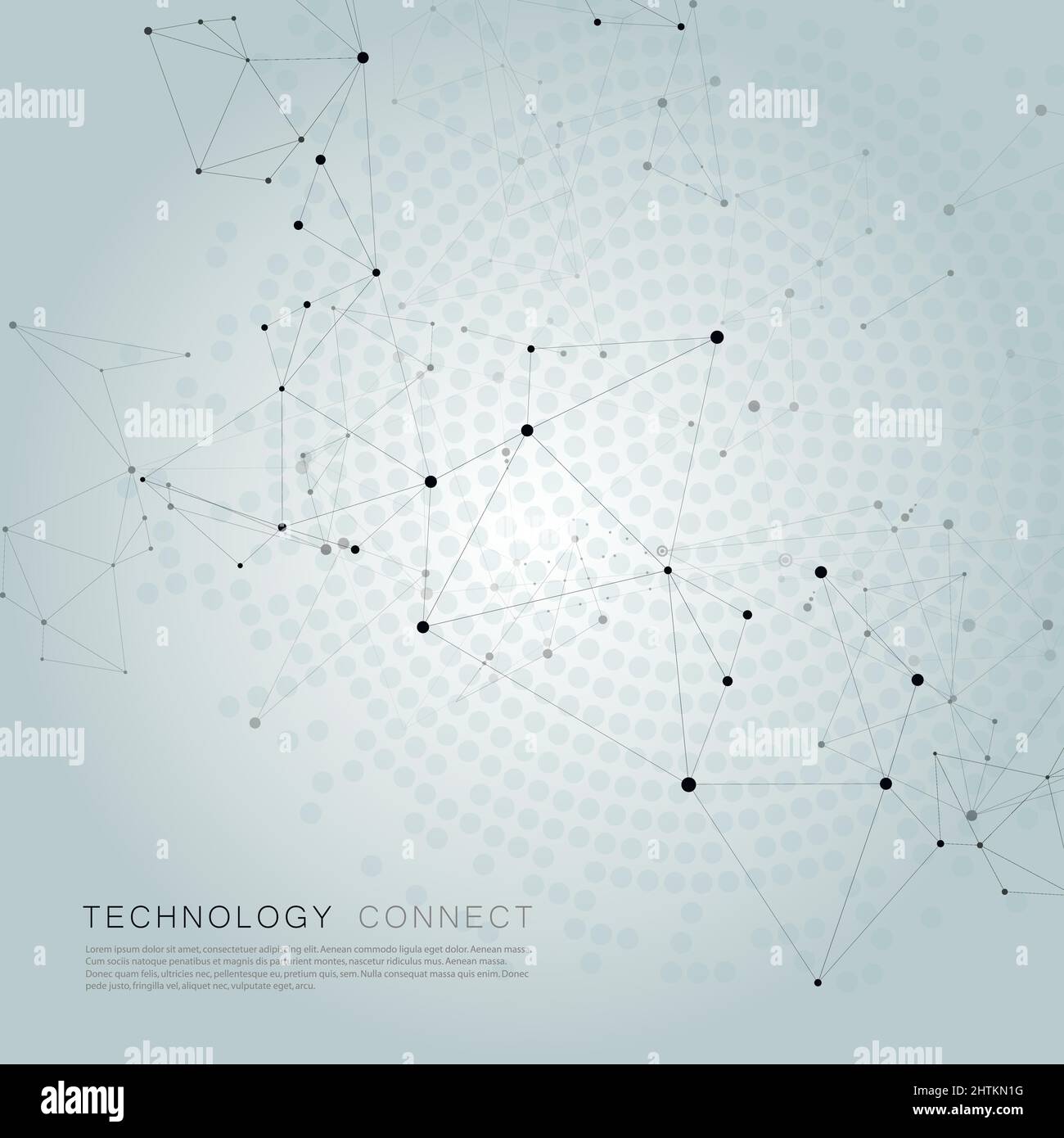 Geometric network abstract background with connected line and dots ...