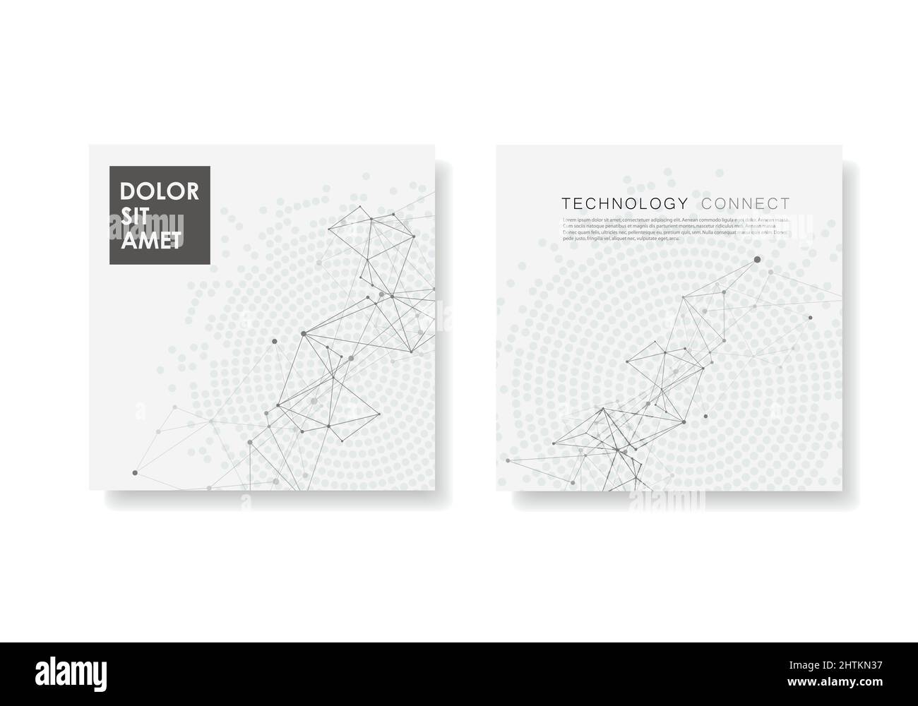 Abstract Geometric Background With Connected Lines And Dots Technology Vector Brochure Cover