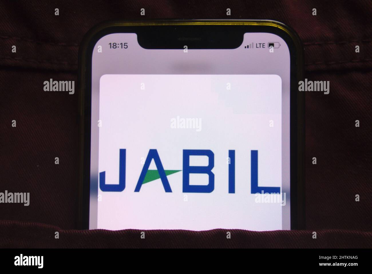 KONSKIE, POLAND - February 27, 2022: Jabil Inc logo displayed on mobile ...