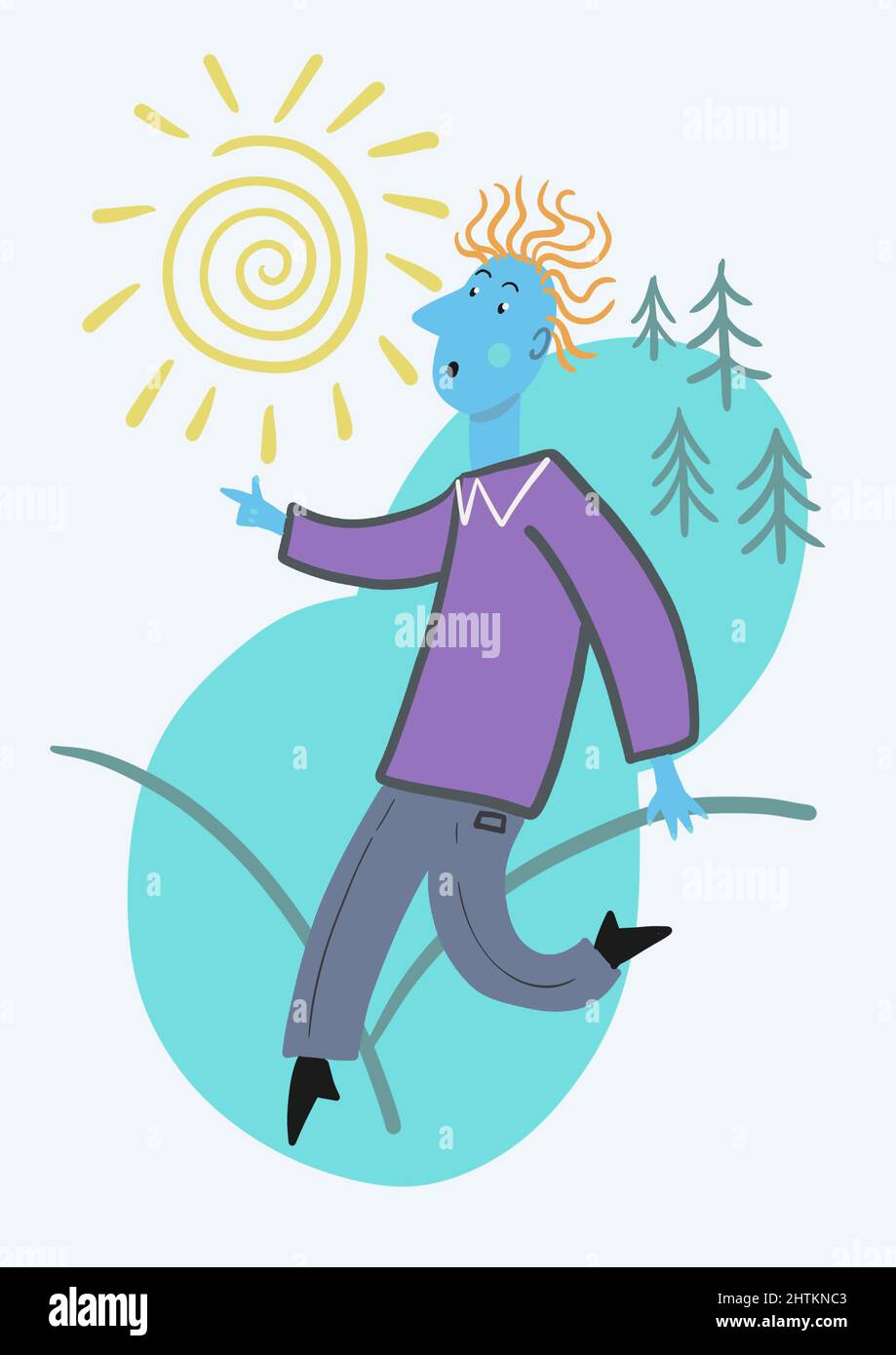 a happy character hand drawn illustration Stock Photo - Alamy