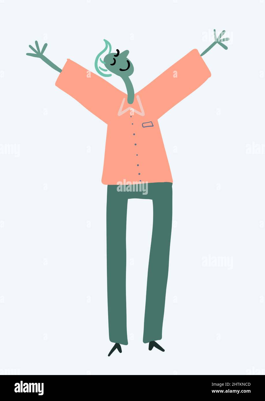a happy character hand drawn illustration Stock Photo - Alamy