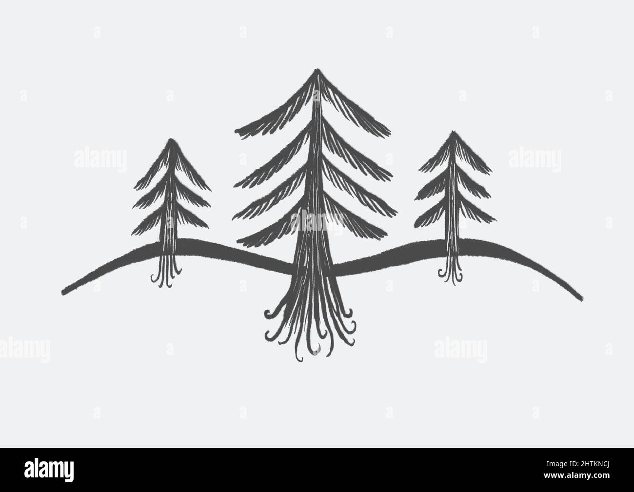 3 trees illustration Stock Photo - Alamy