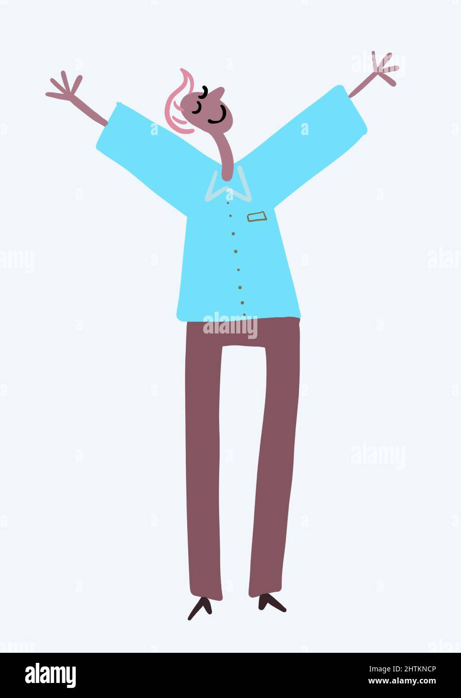 a happy character hand drawn illustration Stock Photo - Alamy