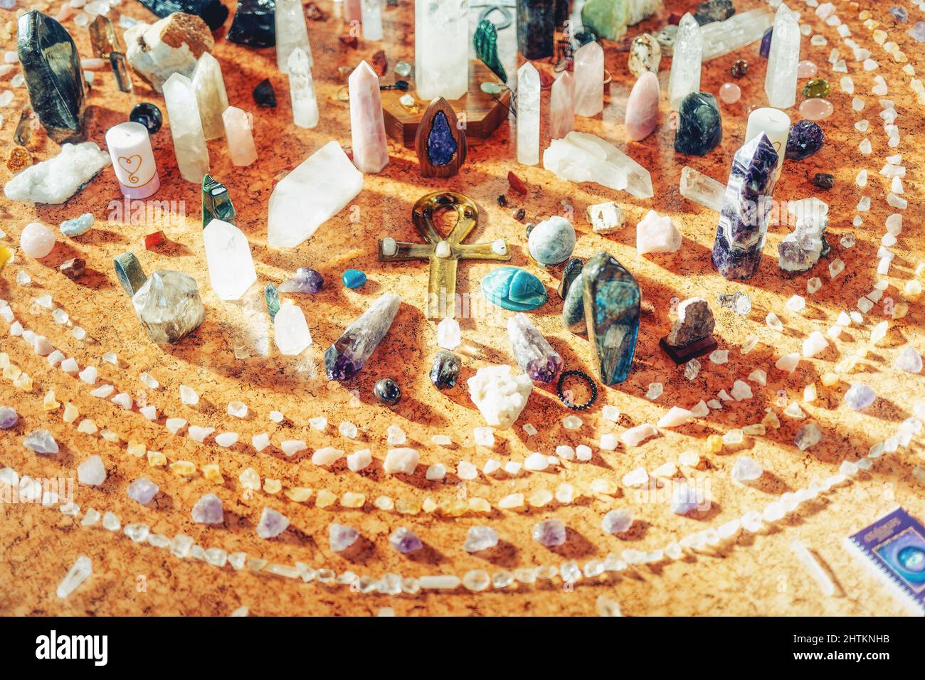 Healing Crystal Bundle, Crystal Healing Decor. Heap of various colored ...