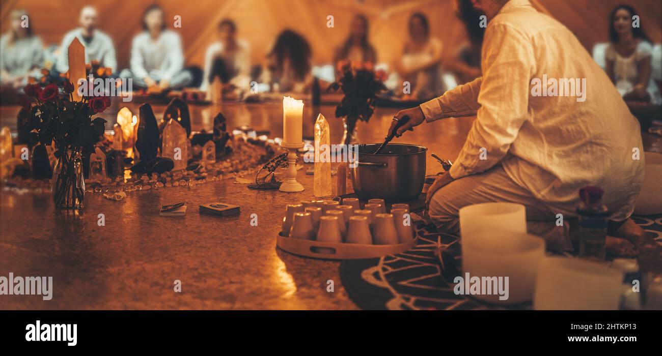 Cacao ceremony heart opening ritual hi-res stock photography and images ...