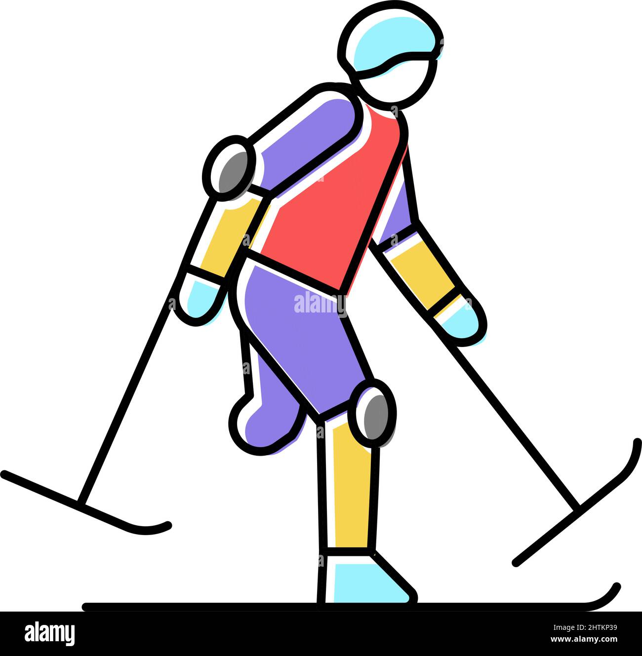 skiing handicapped athlete color icon vector illustration Stock Vector ...