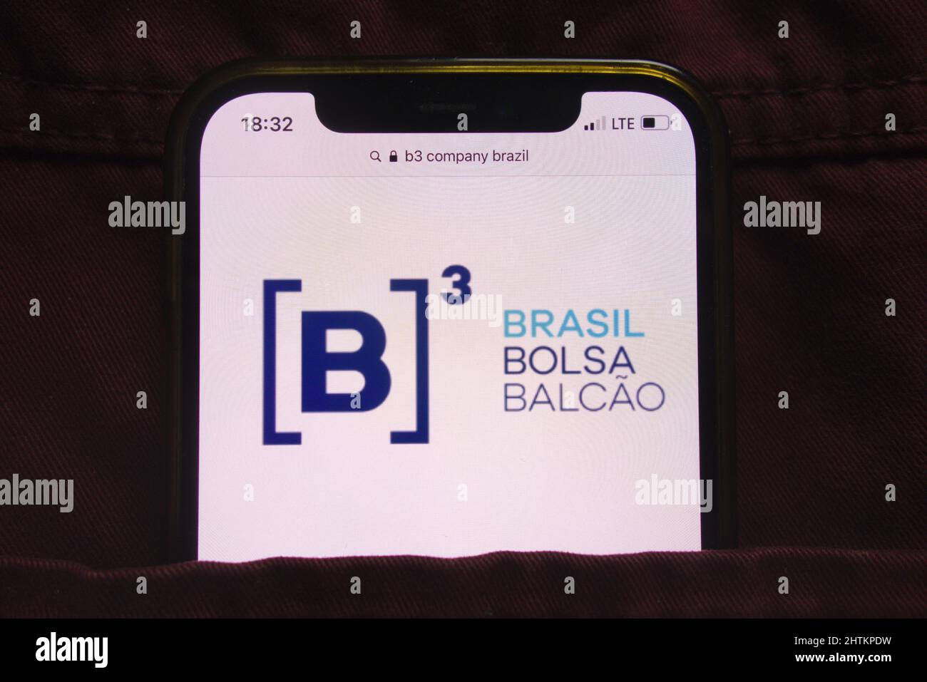 KONSKIE, POLAND - February 27, 2022: B3 company logo displayed on ...