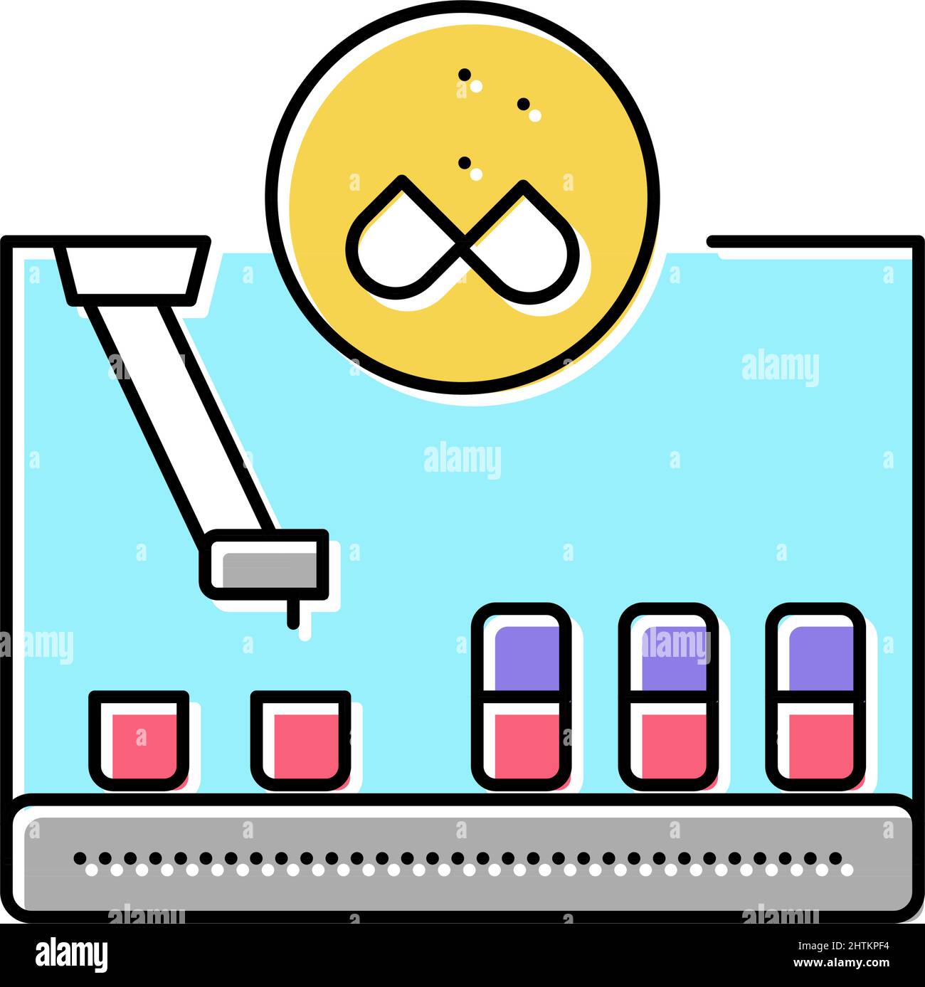 filling pharmaceutical production color icon vector illustration Stock ...
