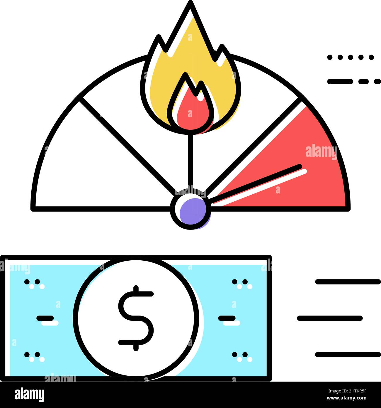 inflation financial crisis color icon vector illustration Stock Vector ...