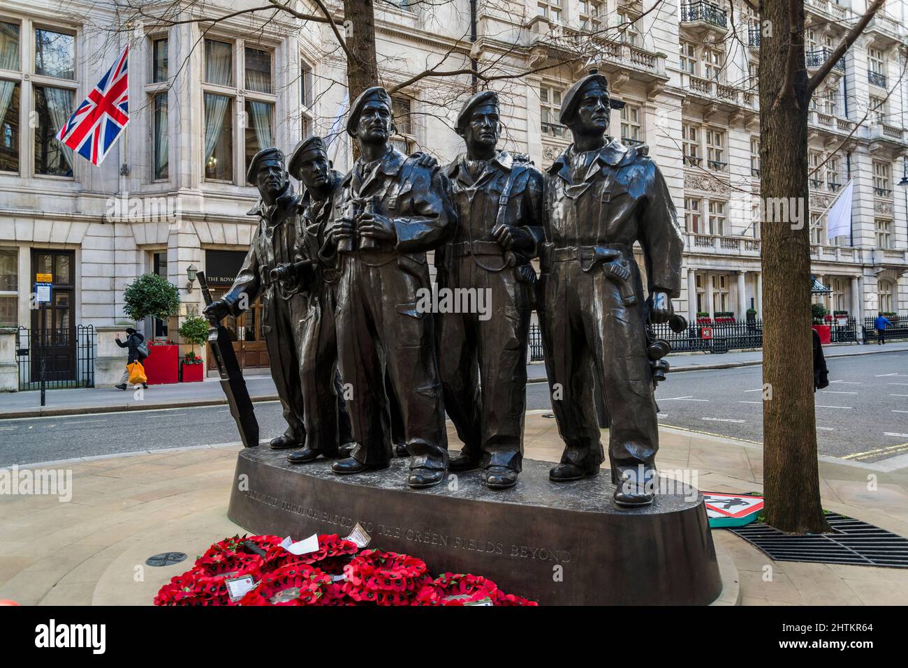 Royal Tank Regiment Statue "From mud through blood to the green fields ...