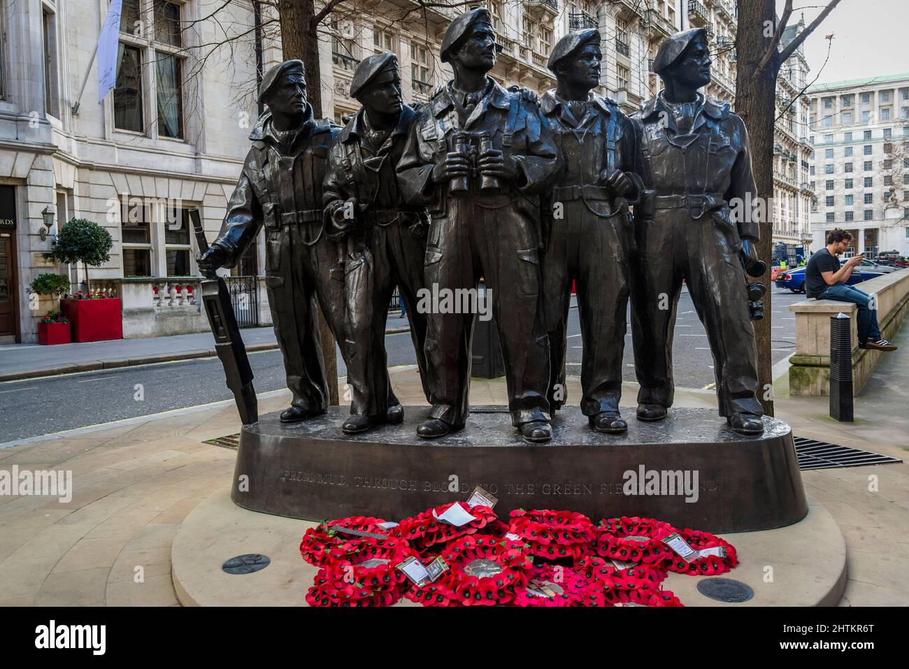 Royal Tank Regiment Statue "From mud through blood to the green fields ...