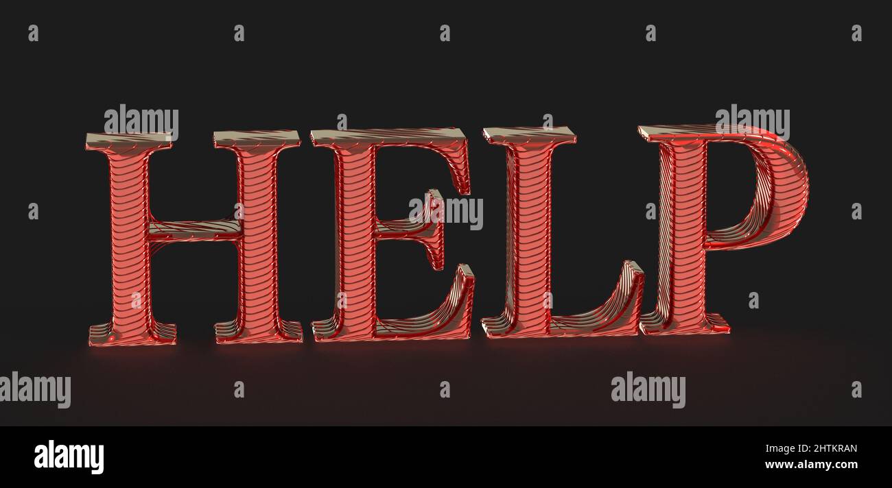 3D render of a red help sign Stock Photo - Alamy