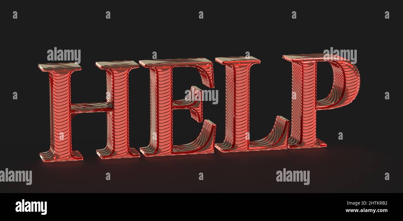 3D render of a red help sign Stock Photo - Alamy
