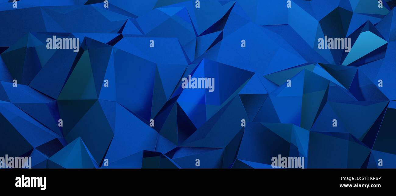 3D render of blue polygons geometric background Stock Photo - Alamy