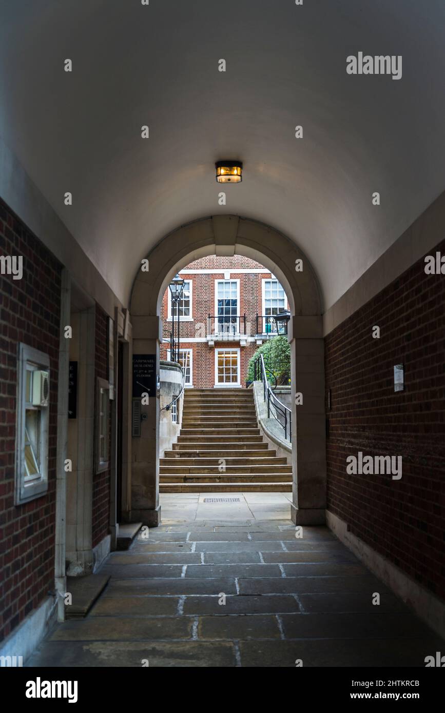 Atmospheric view through an arch in the Temple district, one of the ...