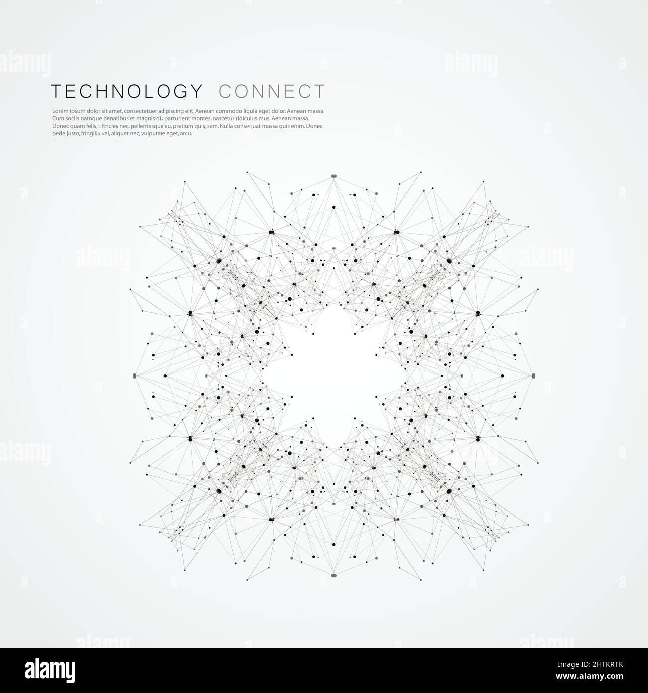 Modern connected background with geometric shapes, lines and dots Stock ...