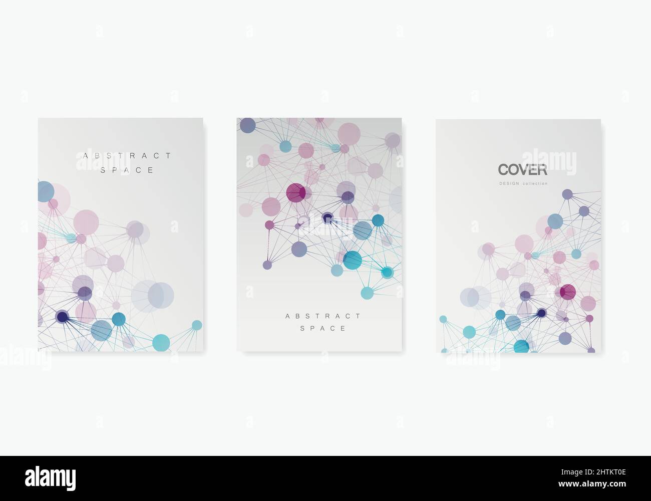 Modern geometric templates with connected lines and dots technology ...