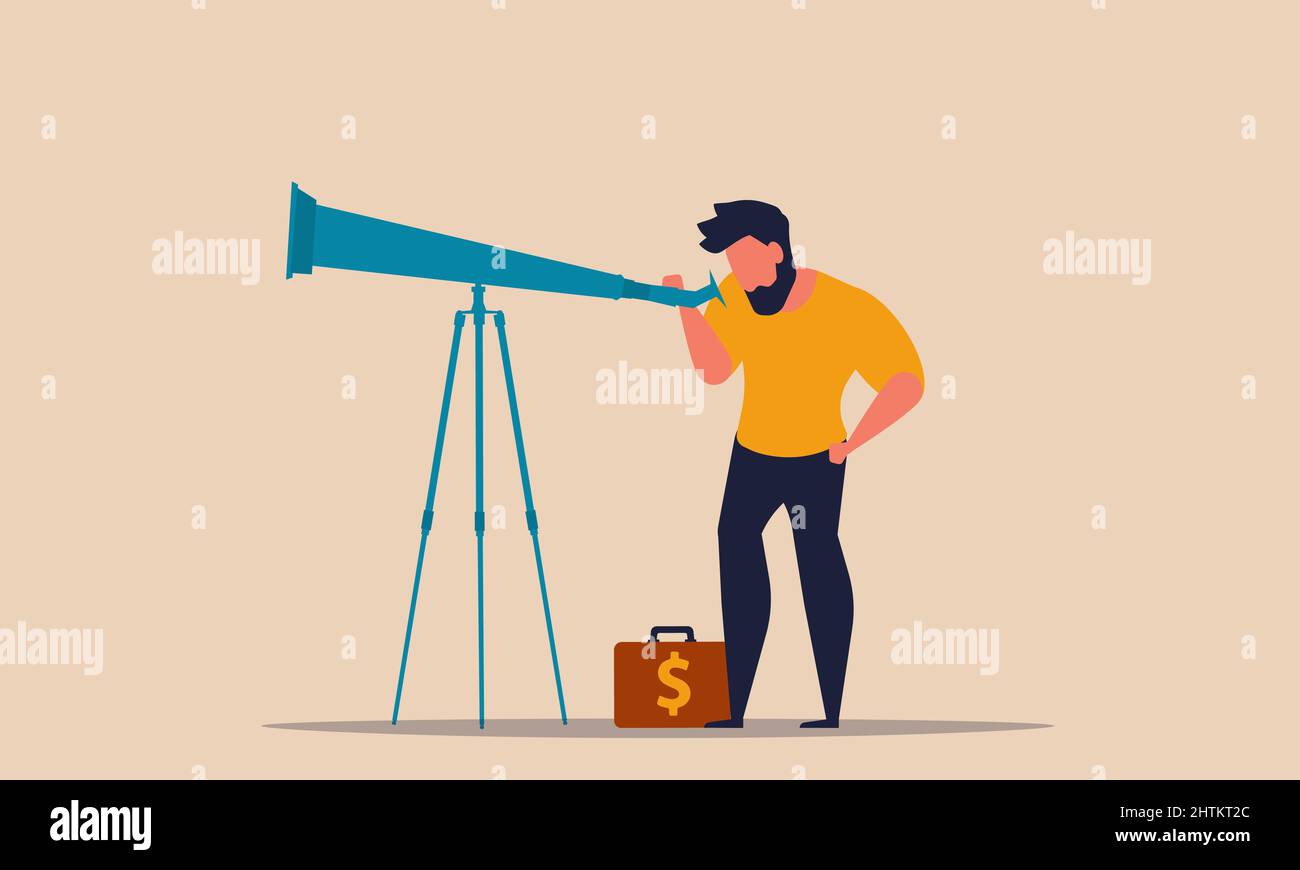 See ahead business and look to future career on telescope. Investment ...