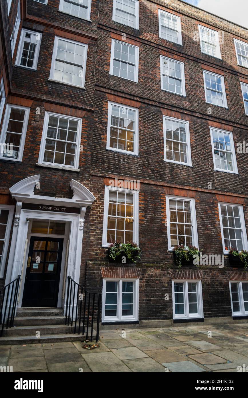 Pump Court barristers' chambers. Temple, London, England, UK Stock ...