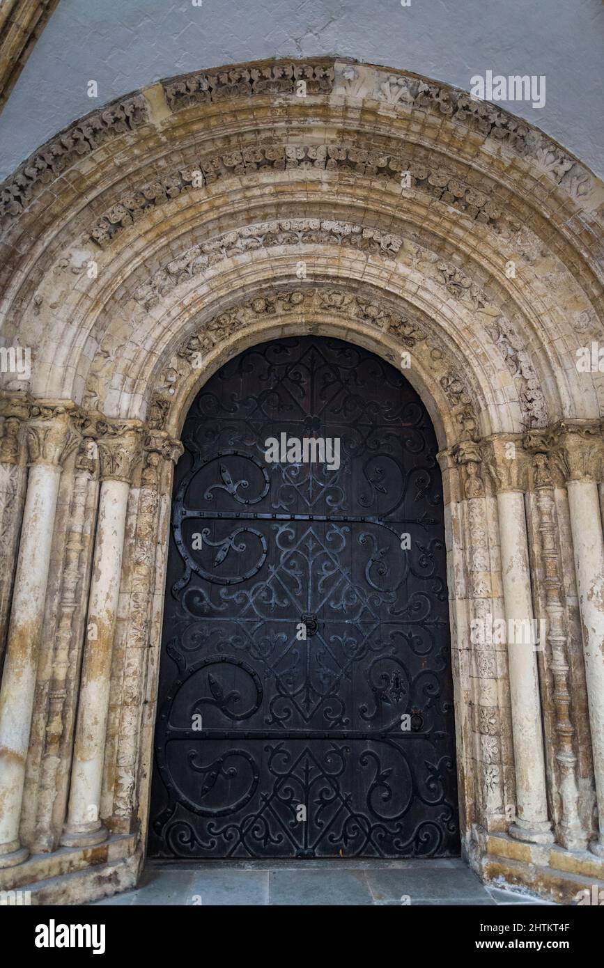 Entrance door, Temple Church, a Royal peculiar church in the City of ...