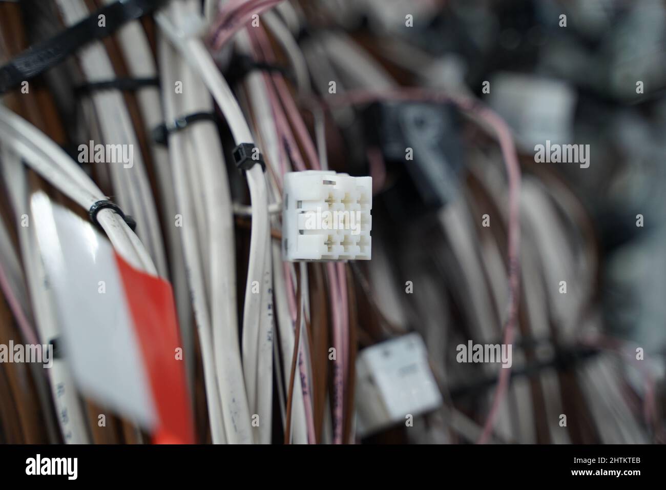 White Socket Between Electrical Cables Stock Photo - Alamy