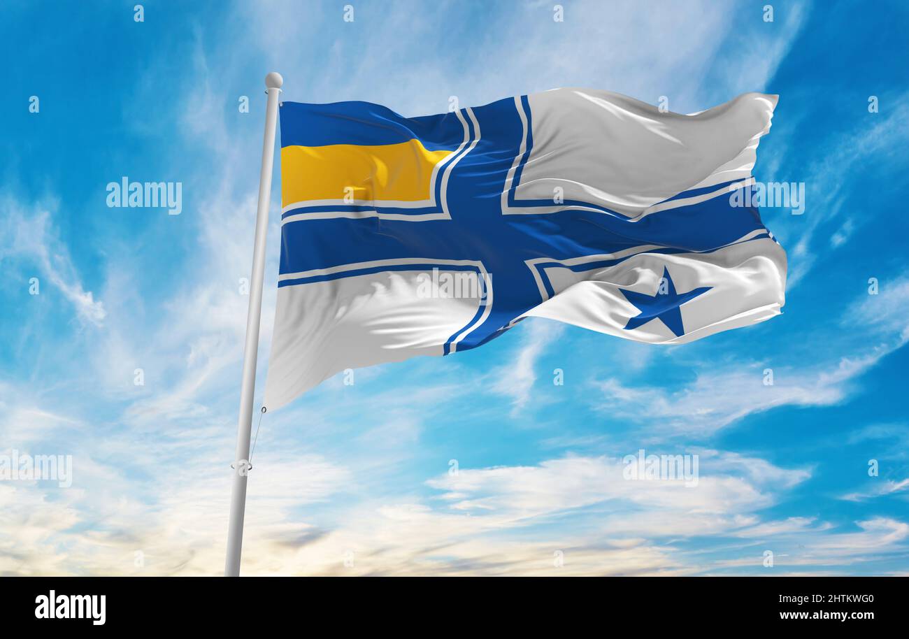 flag of Navy Ship Formation or Group Commander's , Ukraine at cloudy ...