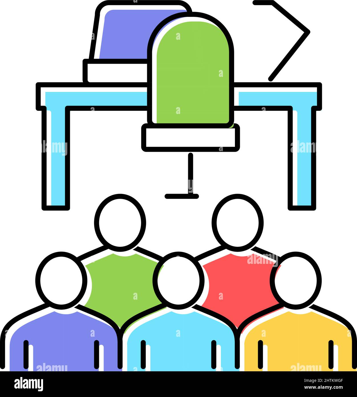 workspace colleagues color icon vector illustration Stock Vector Image ...