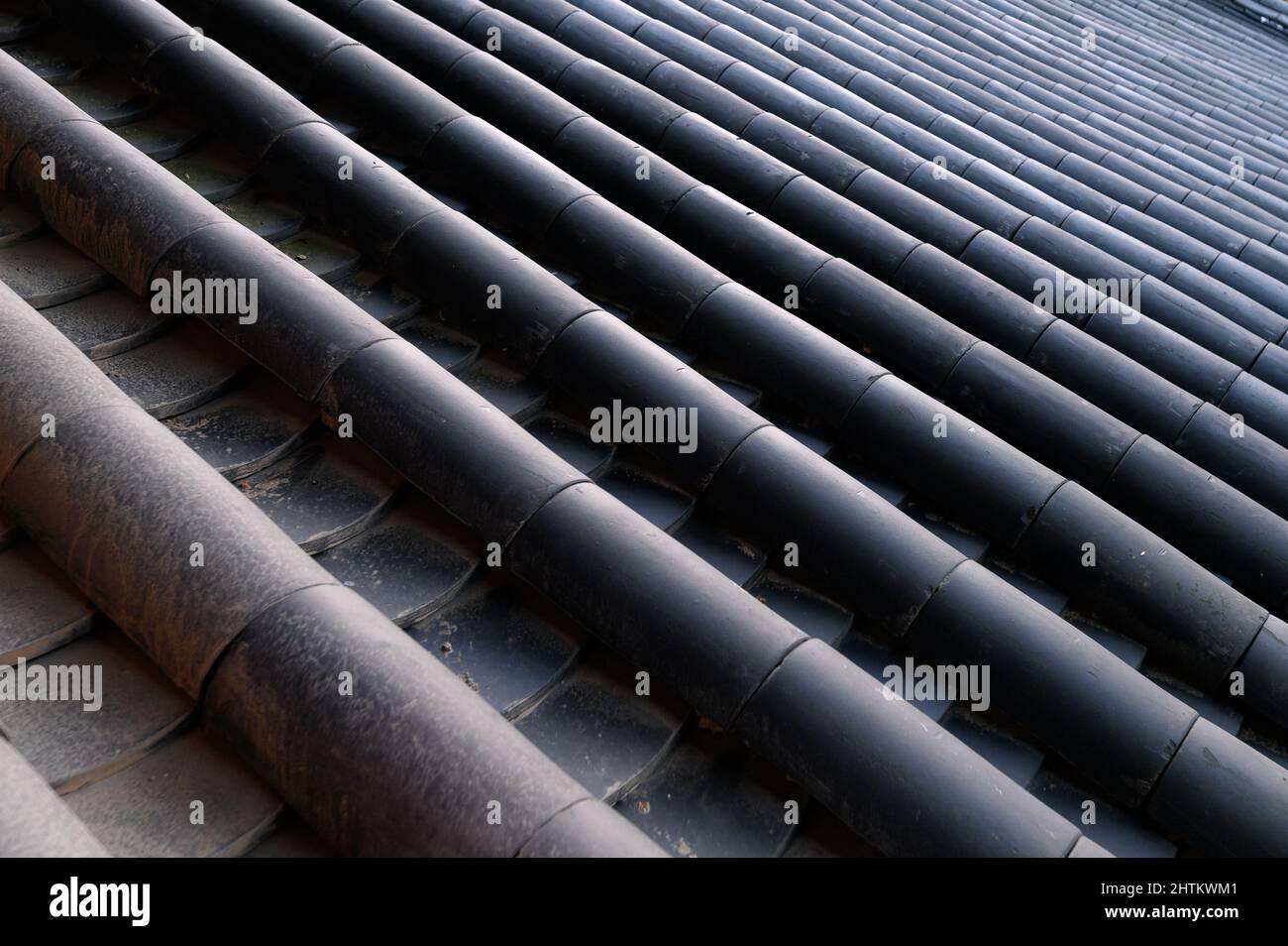 Arrangement of black brick roof in chinese ancient traditional ...