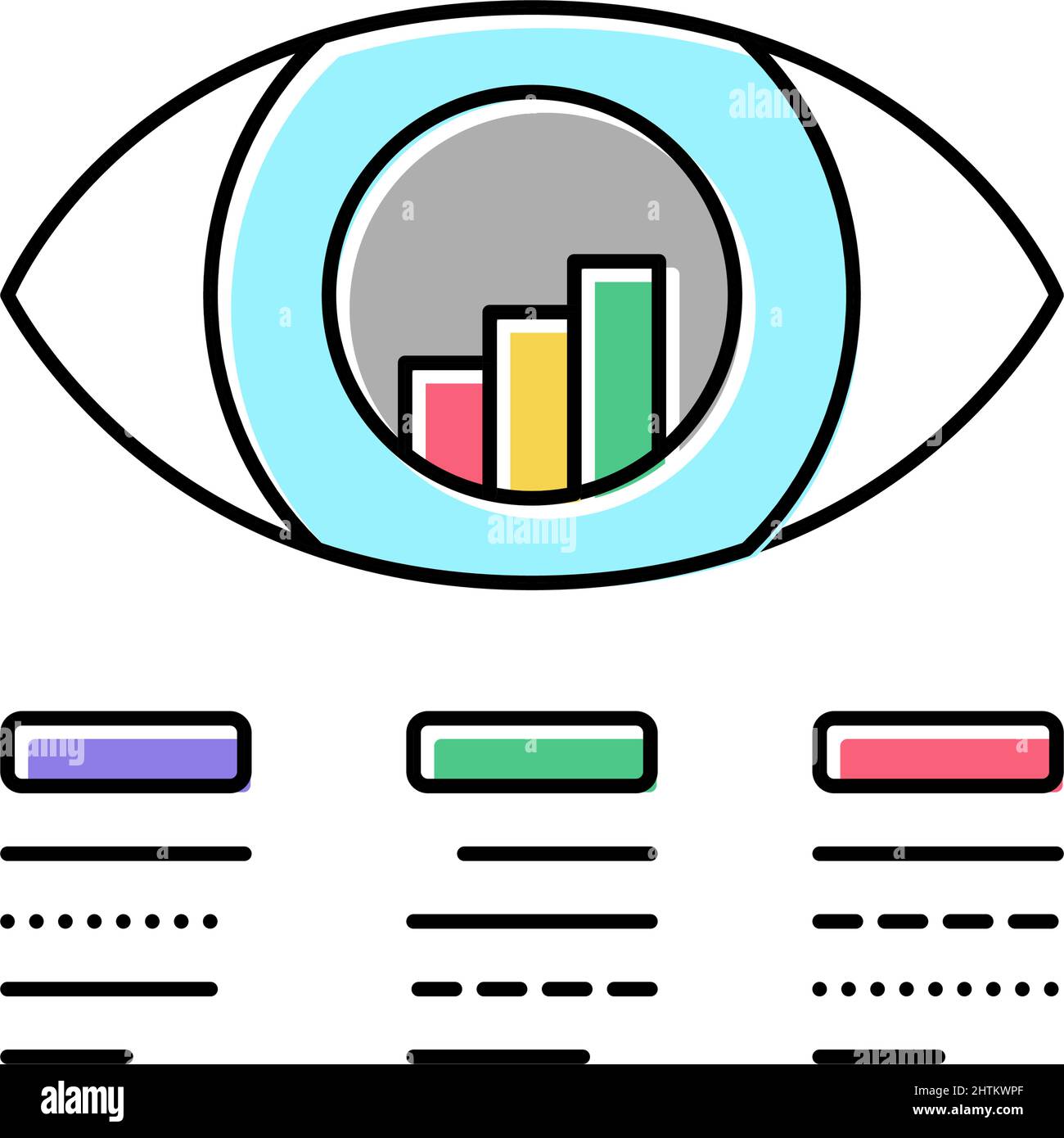 vision of business strategy color icon vector illustration Stock Vector ...