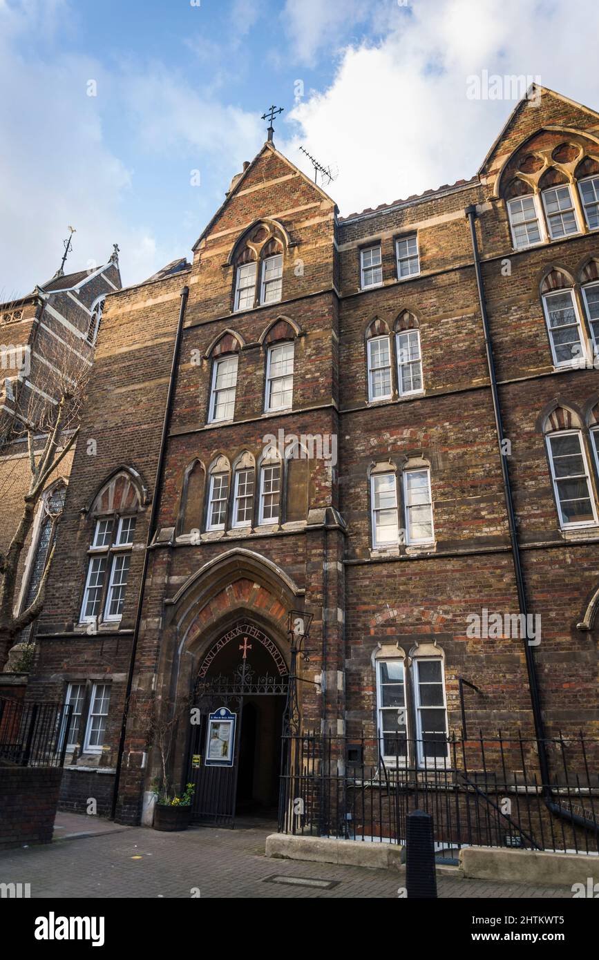 Entrance to St Alban's Church, an Anglo-Catholic church in Holborn ...
