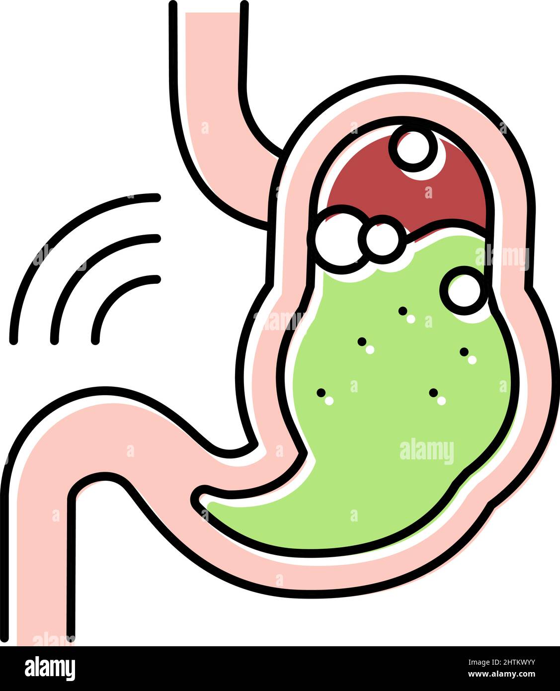 indigestion stomach color icon vector illustration Stock Vector Image ...