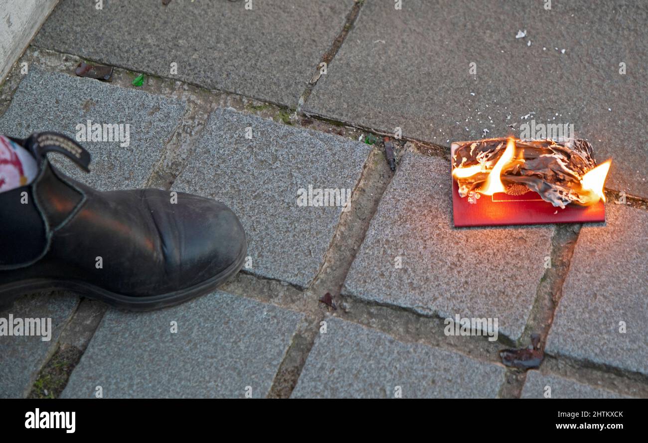 Russian burning passport hi-res stock photography and images - Alamy