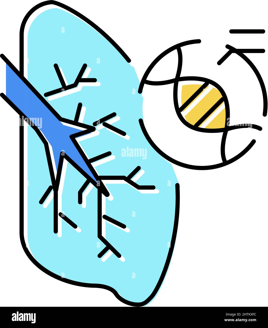 Cystic Fibrosis Respiratory Disease Color Icon Vector Illustration