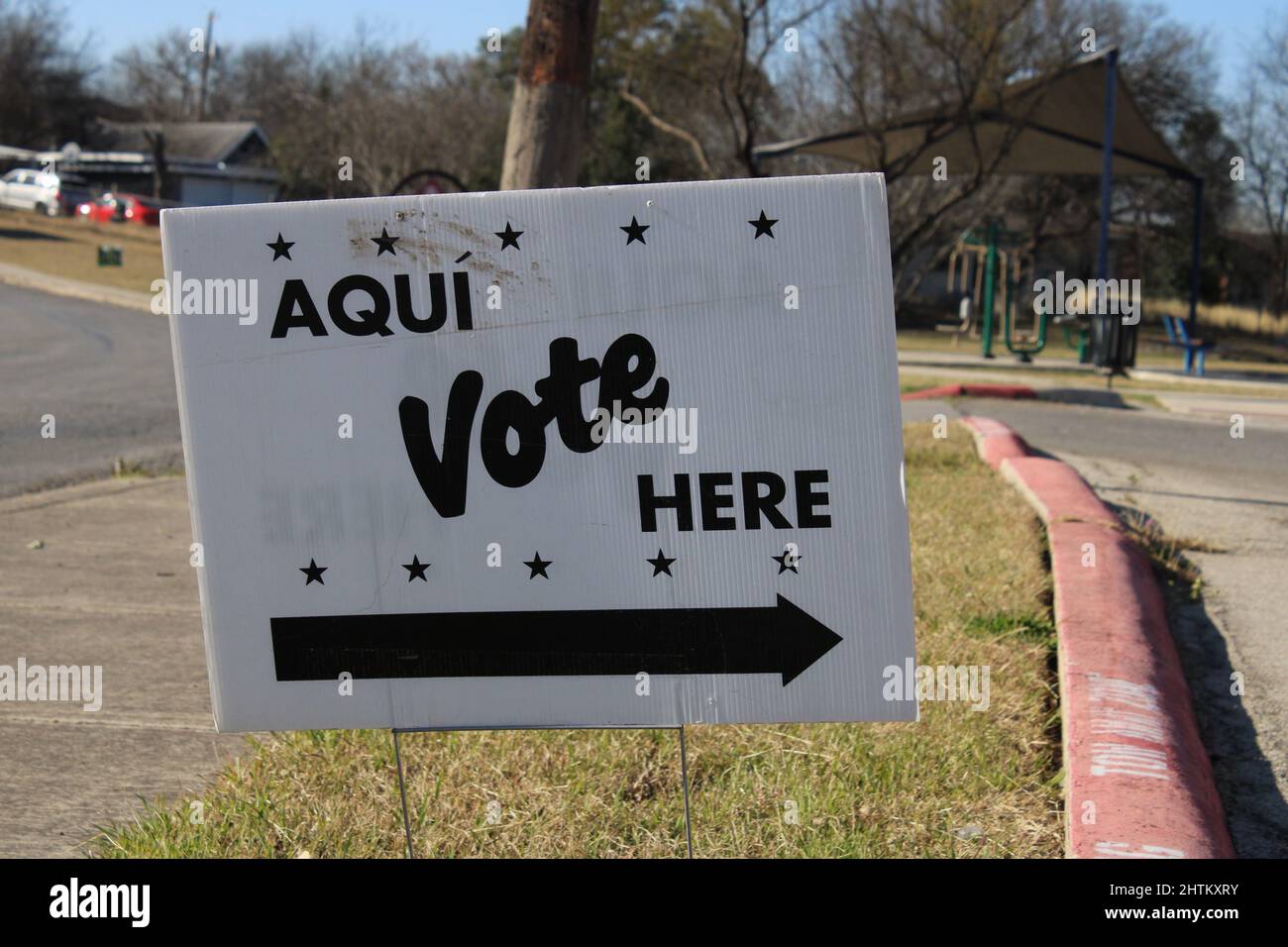 Political campaign signs around the Johnston branch of the San Antonio ...