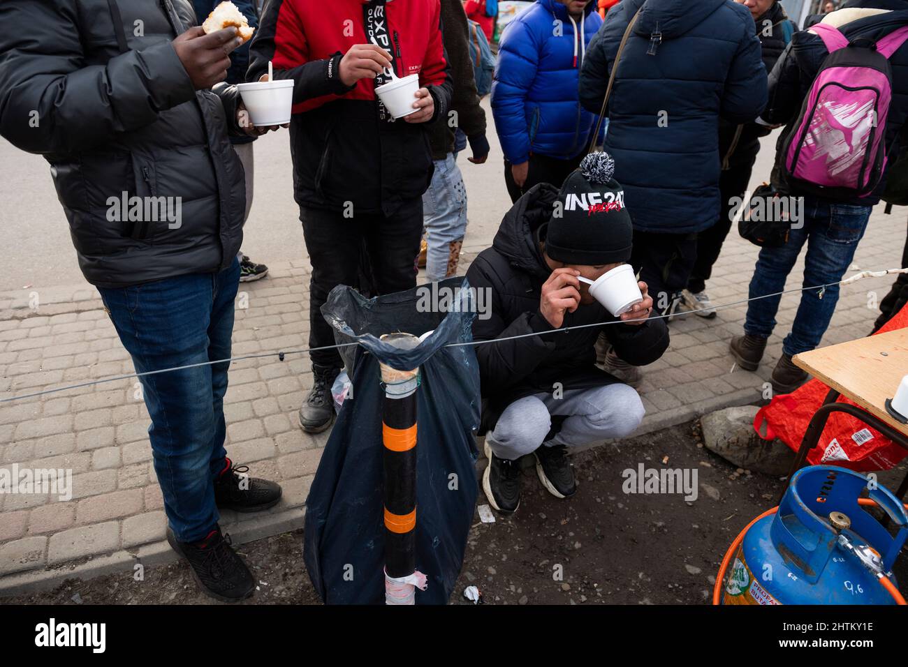 Medyka, Poland. 01st Mar, 2022. War refugees from Ukraine cross into ...