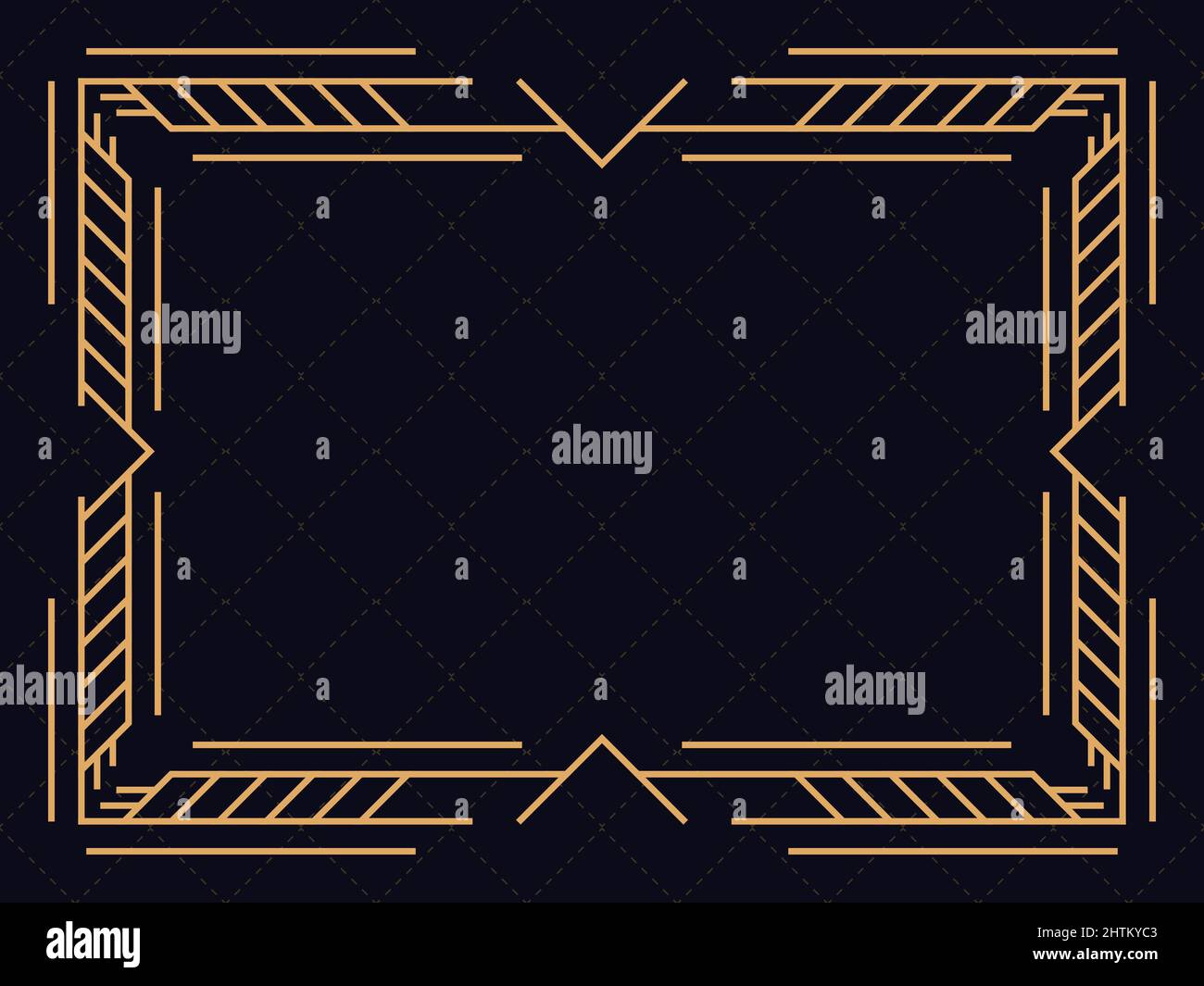 Art deco frame. Vintage linear border. Design a template for ...