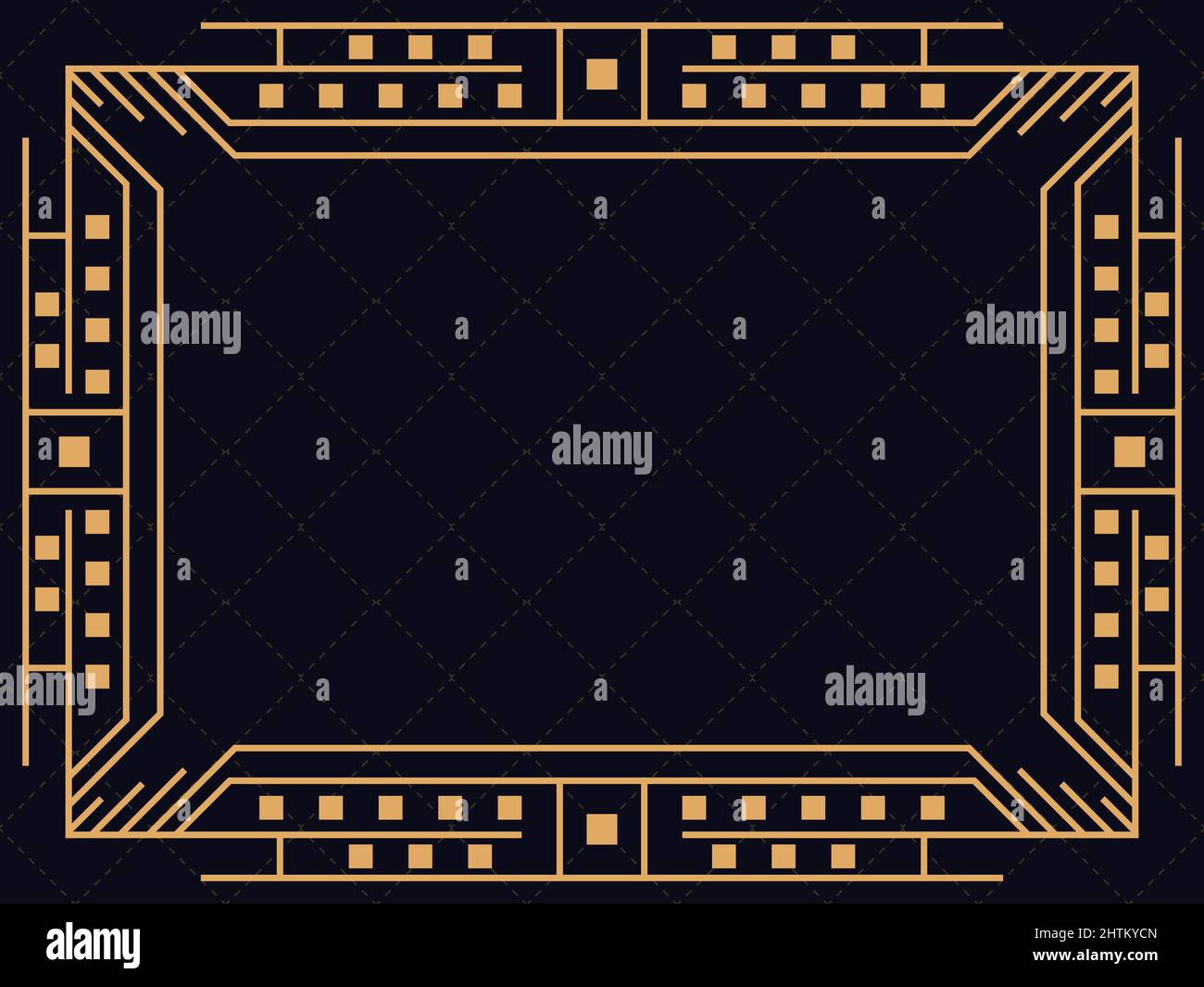 Art deco frame. Vintage linear border. Design a template for ...