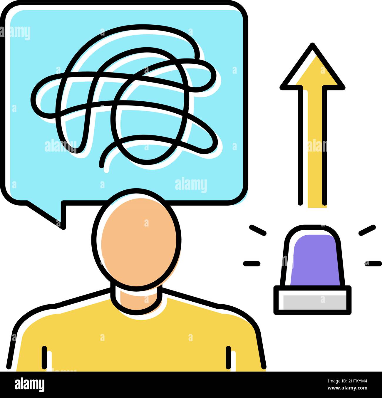 increased errors or accidents color icon vector illustration Stock ...