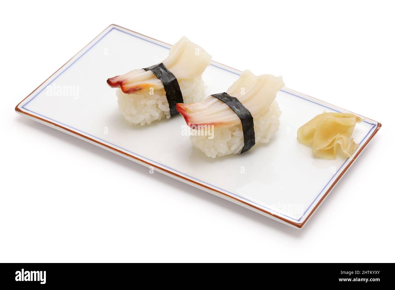 Mirugai(Japanese horse clam) nigiri sushi, Japanese cuisine isolated on ...