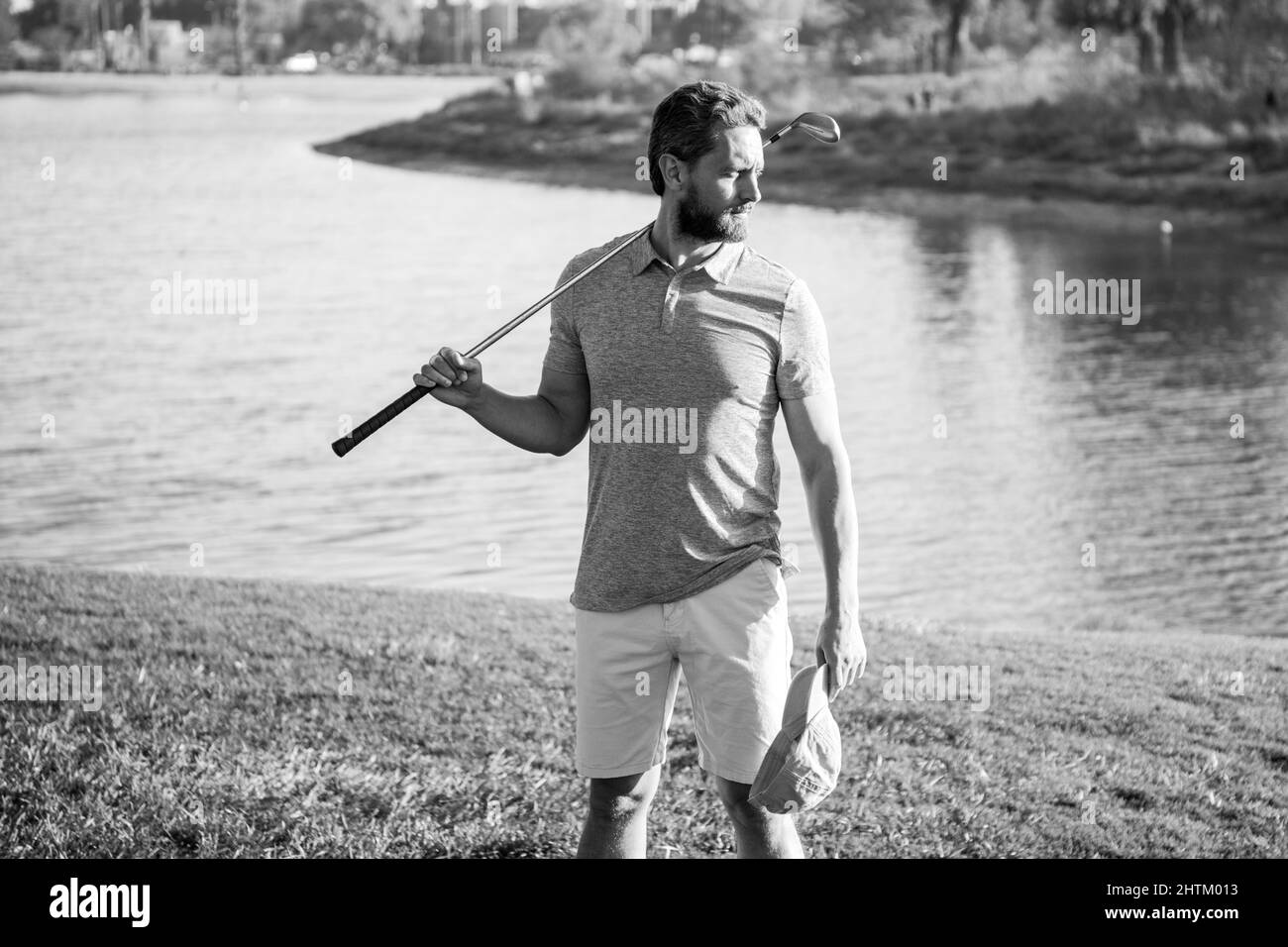 People play golf on green Black and White Stock Photos & Images - Alamy