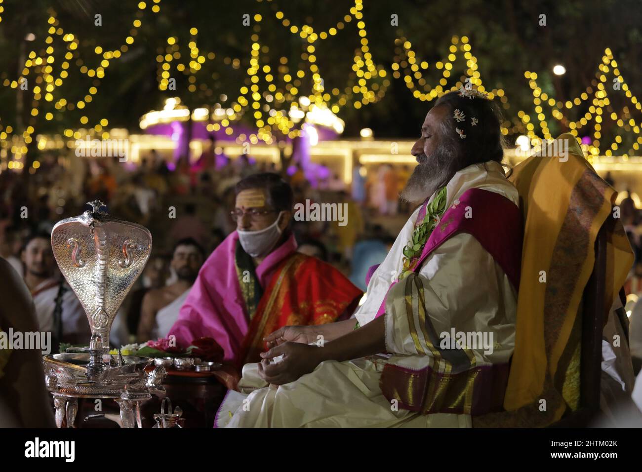 Bengaluru, Karnataka, India. 1st Mar, 2022. Art of Living Founder Sri ...