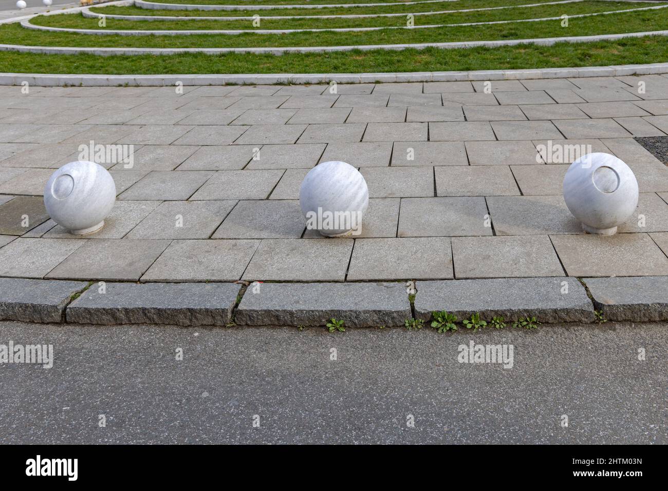 White Marble Stones at Street Pavement Tiles Stock Photo - Alamy