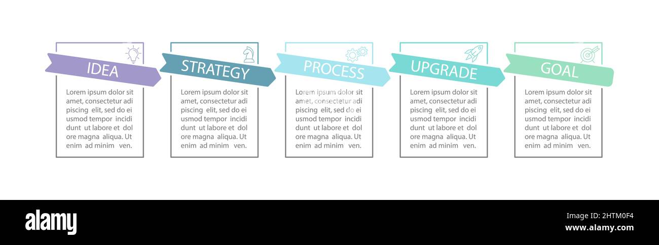 Business Infographics. 5 steps to achieve the result. Stages of ...