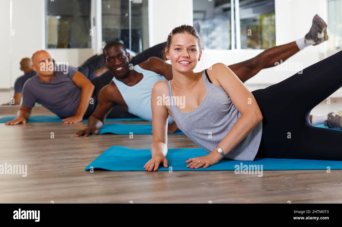 People doing stretching exercises Stock Photo - Alamy